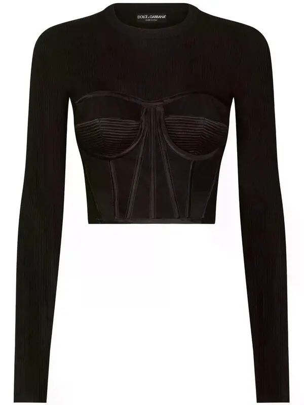 Dolce & Gabbana Ribbed Knit Bustier Jumper