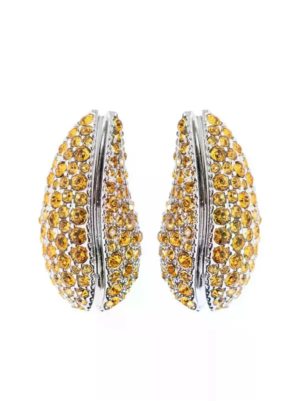 Tory Burch Crystal-embellished Teardrop Earrings - Silver