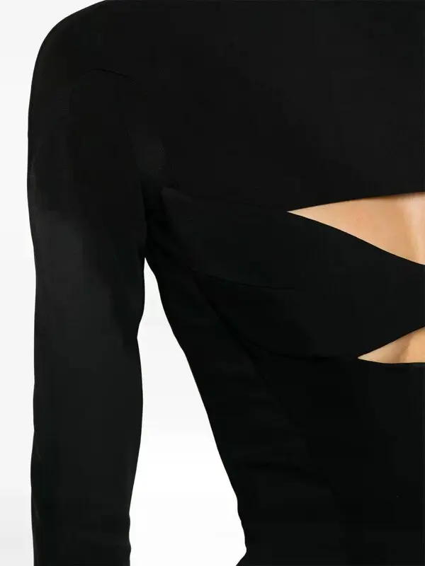MUGLER Cut-out Panelled Mini Dress - Black