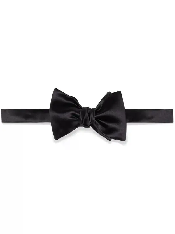 Brunello Cucinelli Silk-cotton Blend Bow Tie - Black