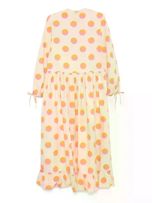STELLA NOVA Cream Polka Dot Ruffled Dress
