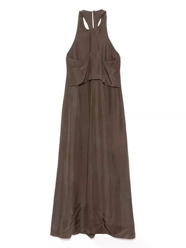ALYSI Silk Midi Dress - Brown