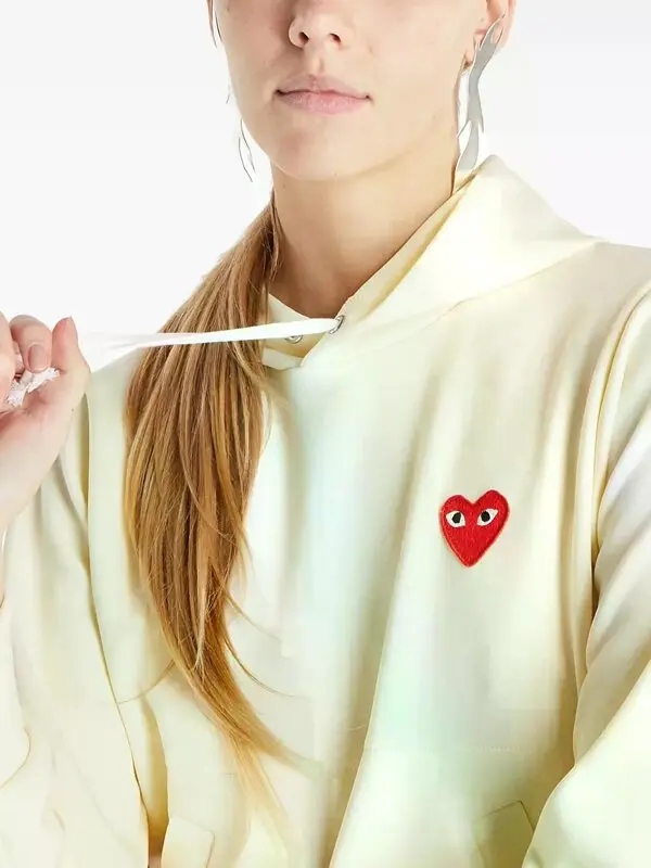 Play Comme Des Garcon Heart Appliqué Hoodie - Neutrals