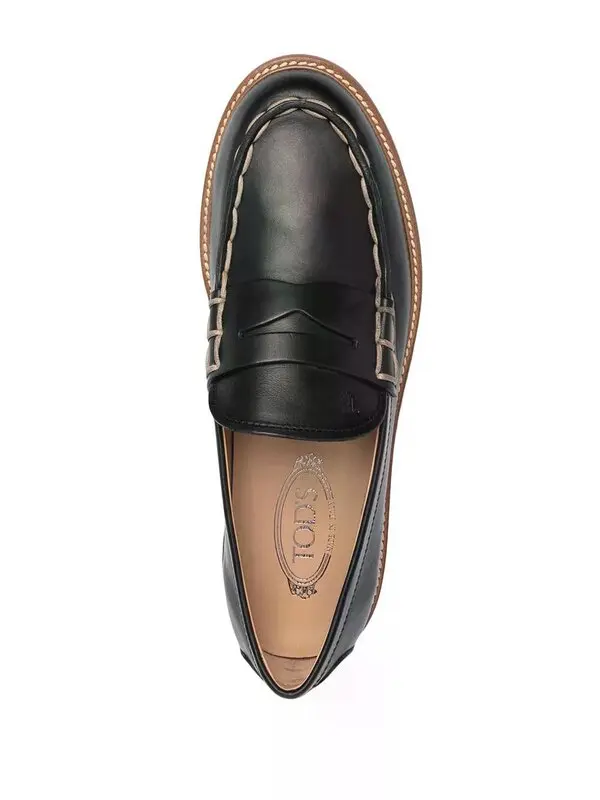 TOD'S Contrast Stitching Loafers