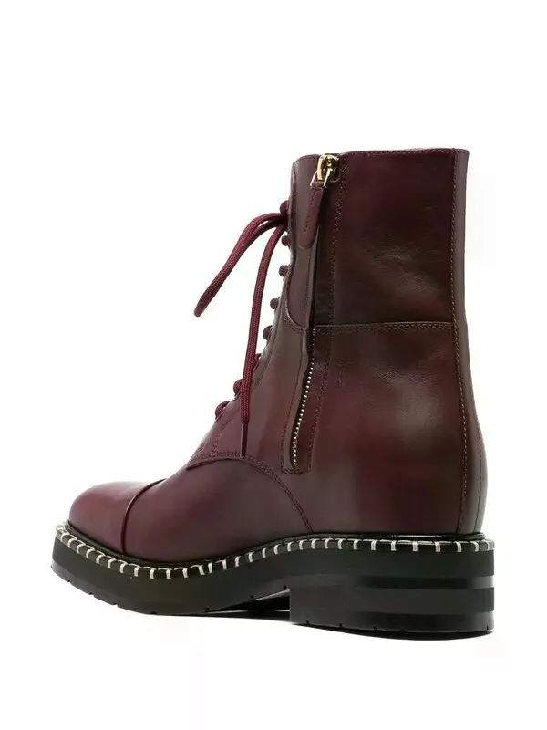 Chloé Noua Lace-up Leather Boots