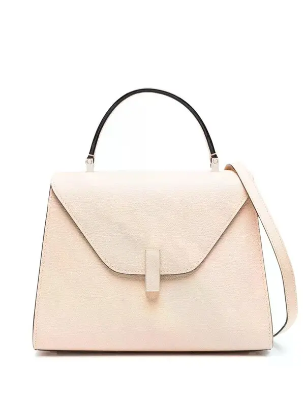 VALEXTRA Iside Pebbled-leather Crossbody Bag - Neutrals