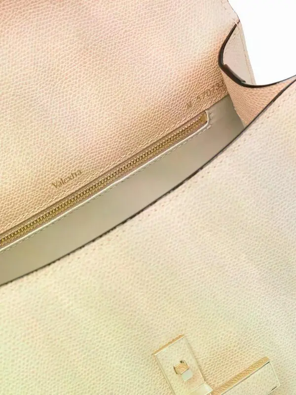 VALEXTRA Iside Pebbled-leather Crossbody Bag - Neutrals
