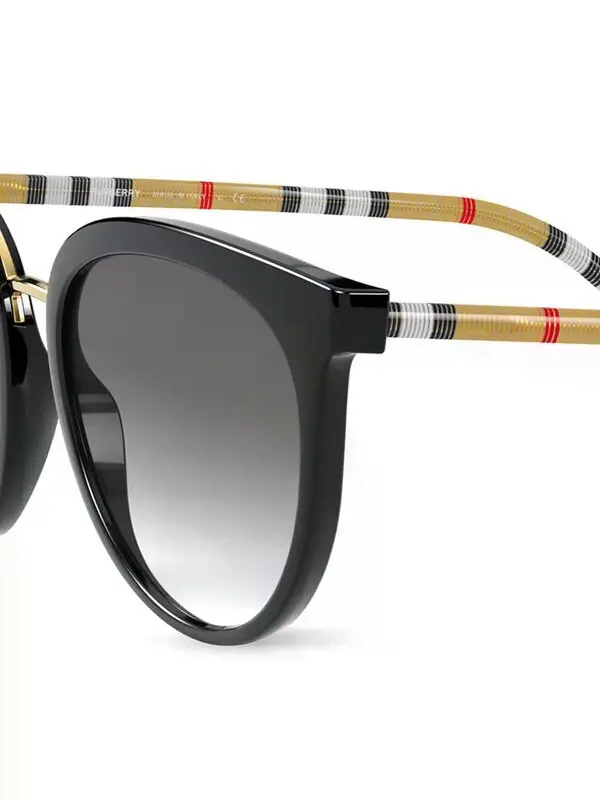 Burberry Sunglasses With Check Pattern - Black