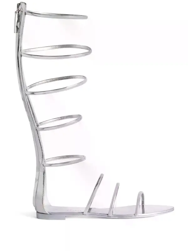 GIUSEPPE ZANOTTI Super Intrigo Gladiator Sandals - Silver