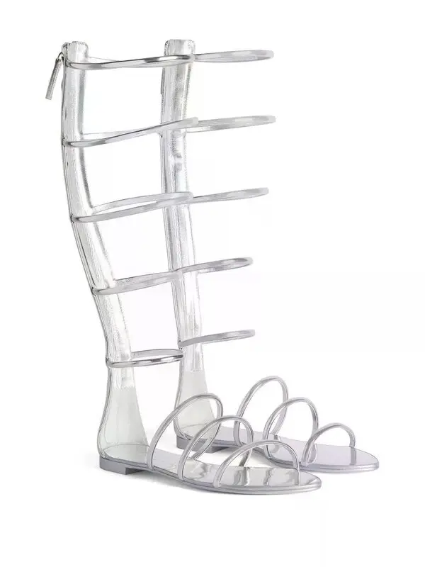 GIUSEPPE ZANOTTI Super Intrigo Gladiator Sandals - Silver