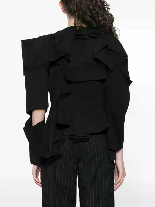 Yohji Yamamoto Cotton Blend Draped-sleeves Jacket