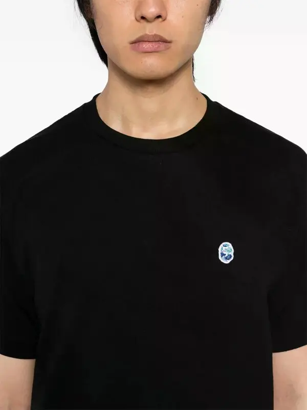 A BATHING APE Logo-embroidered T-shirt - Black