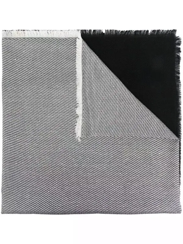 D'ANIELLO Color-block Knitted Scarf - Black