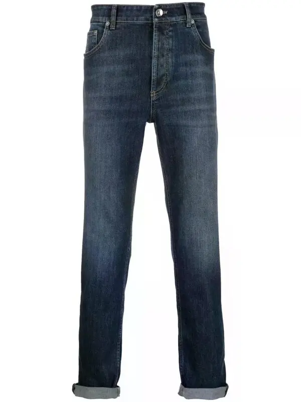 Brunello Cucinelli Mid-rise Cotton Jeans - Blue