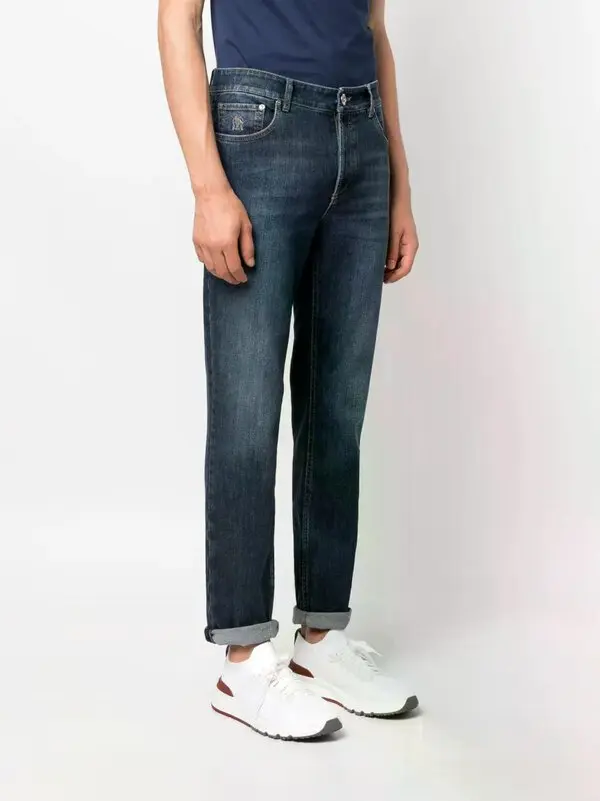 Brunello Cucinelli Mid-rise Cotton Jeans - Blue
