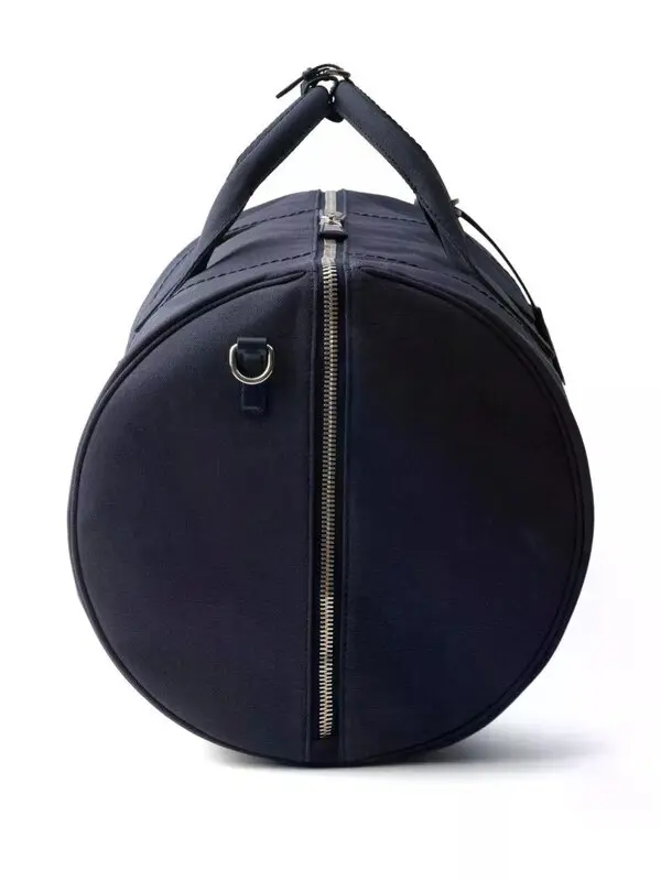 Prada Embossed Logo Canvas Duffle Bag - Blue