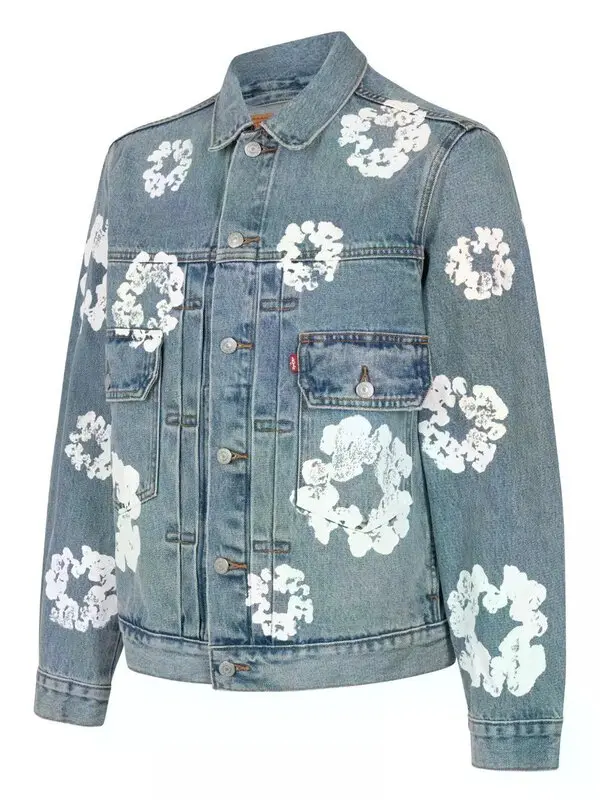 DENIM TEARS X Levi's Wreath-print Denim Jacket
