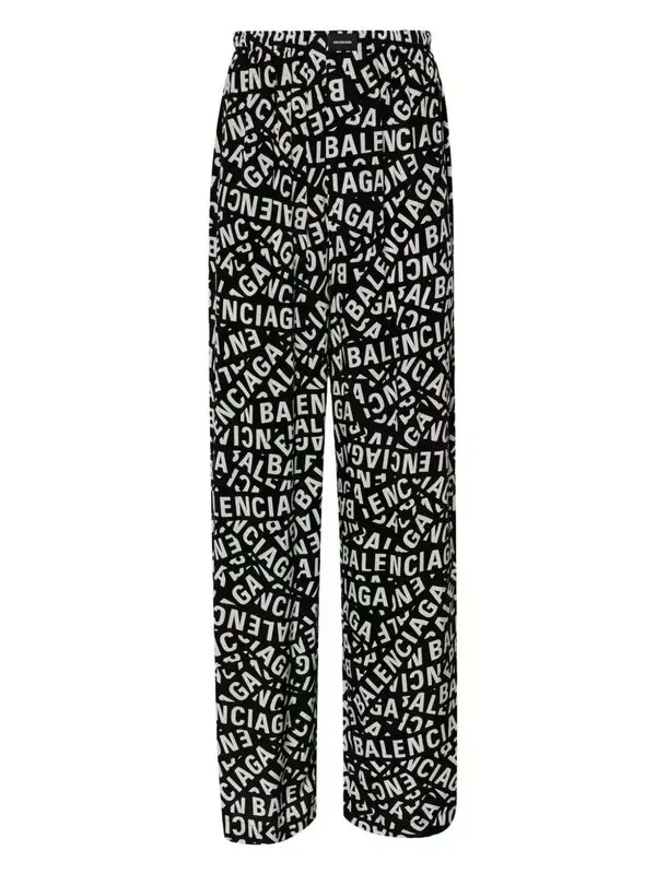 Balenciaga Logo-print Pajama Pants - Black