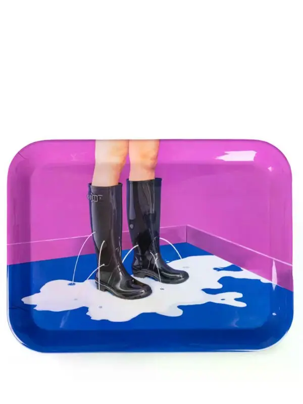 SELETTI Milky Boots Wood Tray - Blue
