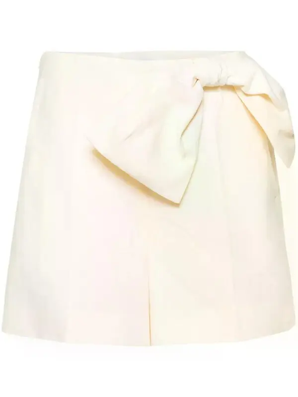 Chloé Bow-detail Linen Shorts - Neutrals
