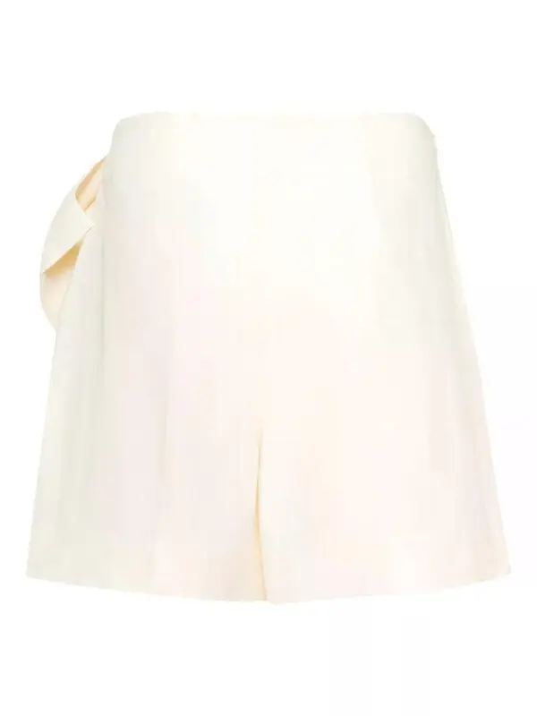 Chloé Bow-detail Linen Shorts - Neutrals