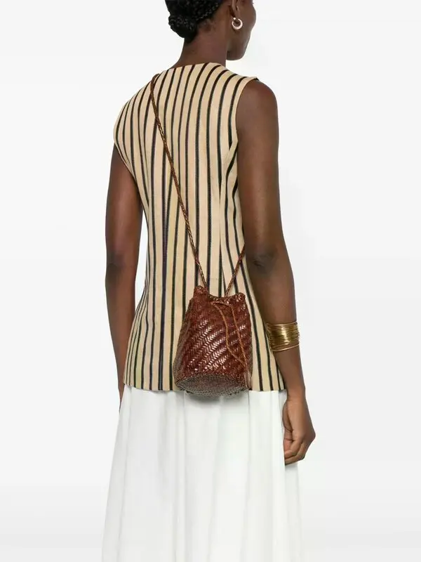 Dragon Diffusion Pompom Double Jump Bucket Bag - Brown