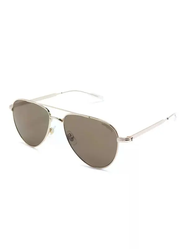 Montblanc Logo-print Aviator Sunglasses - Gold