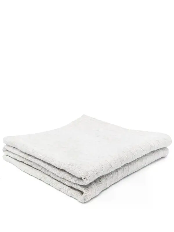 Ralph Lauren Cashmere Cable-knit Blanket - Grey