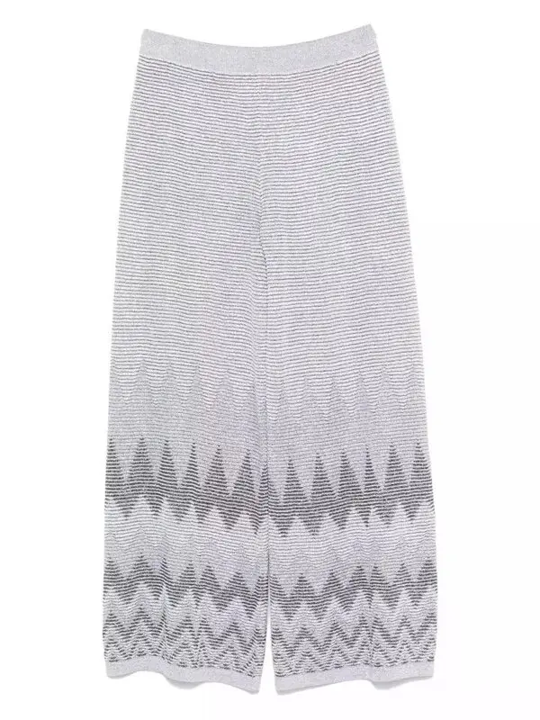 D.exterior Chevron-knit Wide-leg Trousers