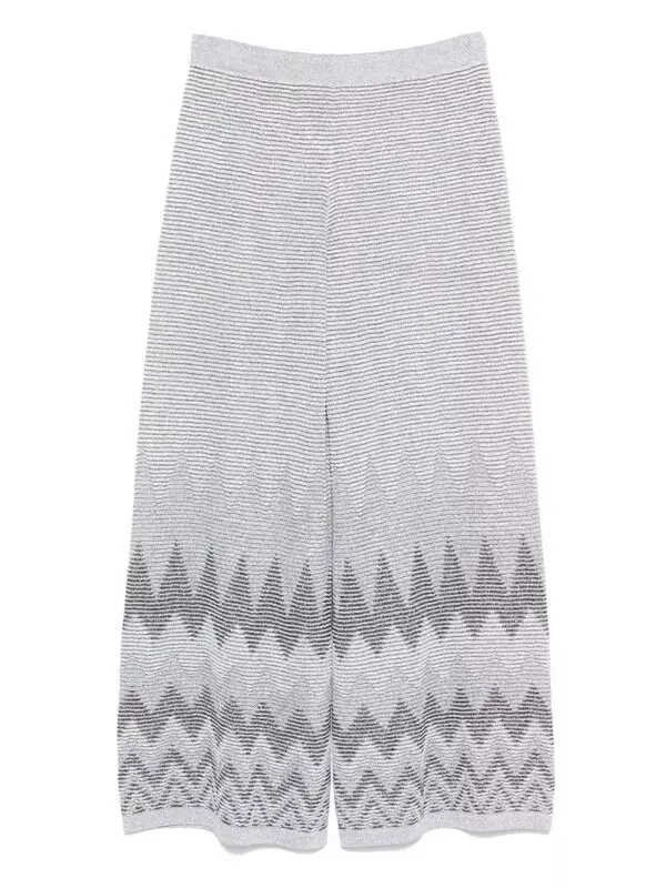 D.exterior Chevron-knit Wide-leg Trousers