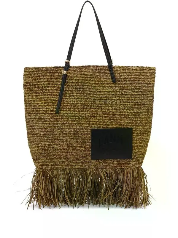 GANNI Raffia Tote Bag
