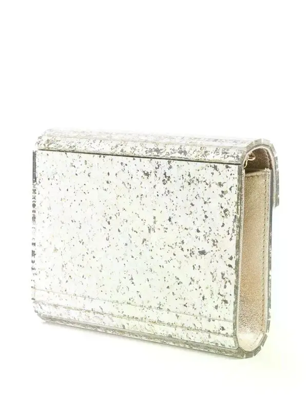 JIMMY CHOO Glitter-detailing Clutch - Silver