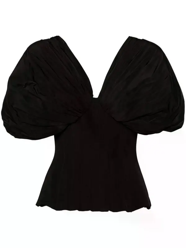 RHEA COSTA Ruched Taffeta Top