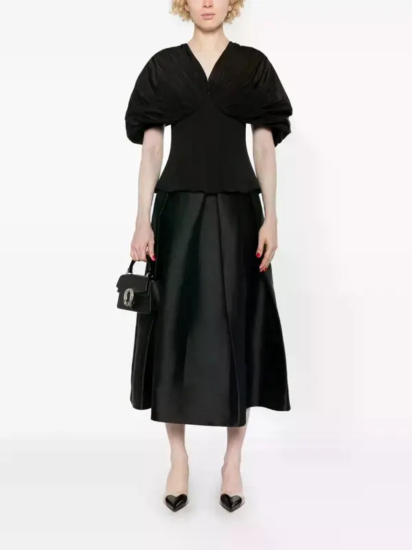 RHEA COSTA Ruched Taffeta Top