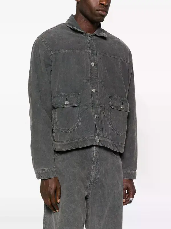 SUNFLOWER Cotton Single-breasted Coat - Grey