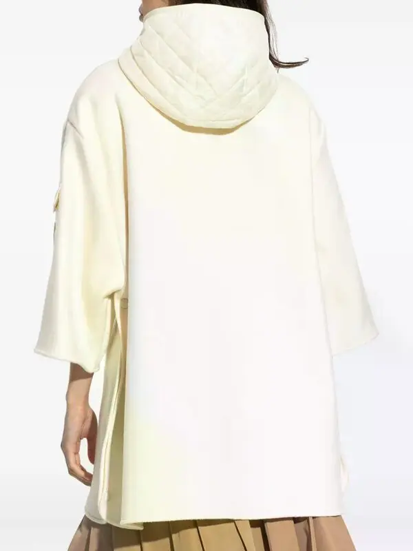 Moncler Zip-up Hooded Cape With Short Sleeves
