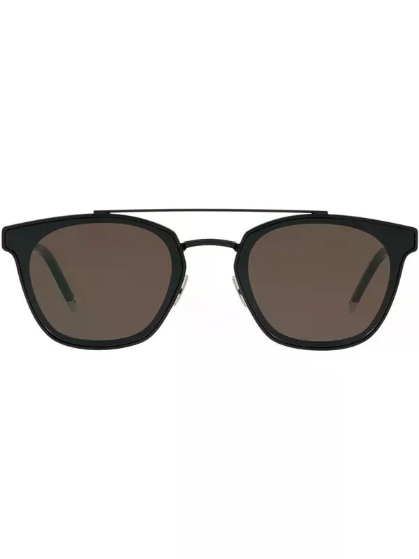 Saint Laurent Double-bridge Round Sunglasses - Black