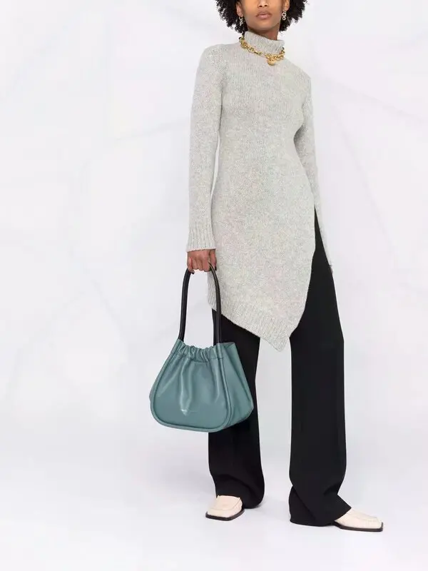 JIL SANDER Asymmetric Roll-neck Jumper - Grey