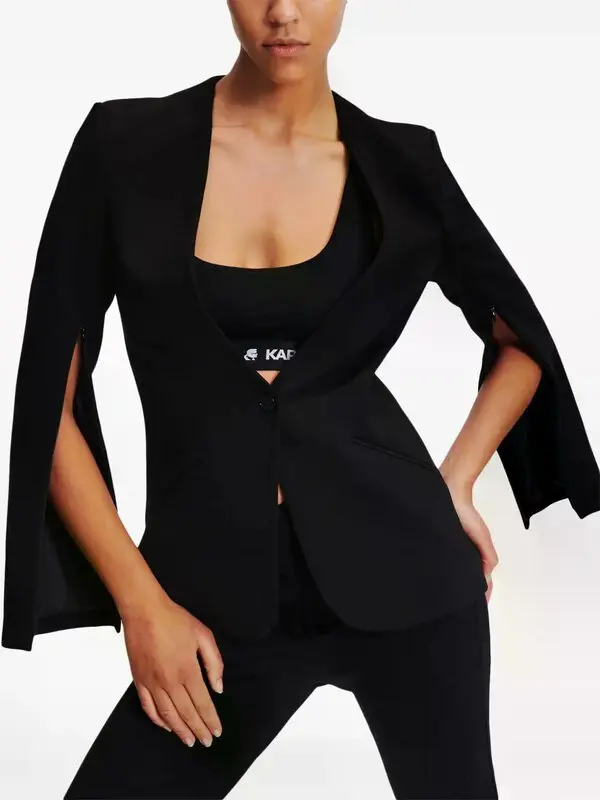 Karl Lagerfeld Collarless Single-breasted Blazer