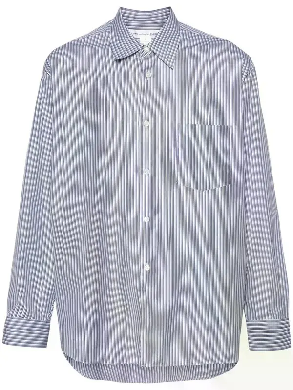 Comme Des Garçons Striped Cotton Shirt - Blue