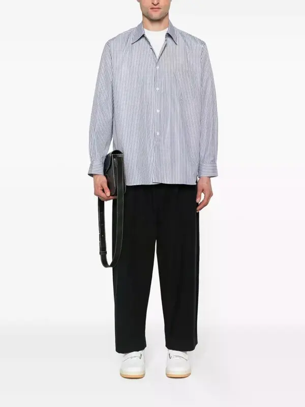 Comme Des Garçons Striped Cotton Shirt - Blue