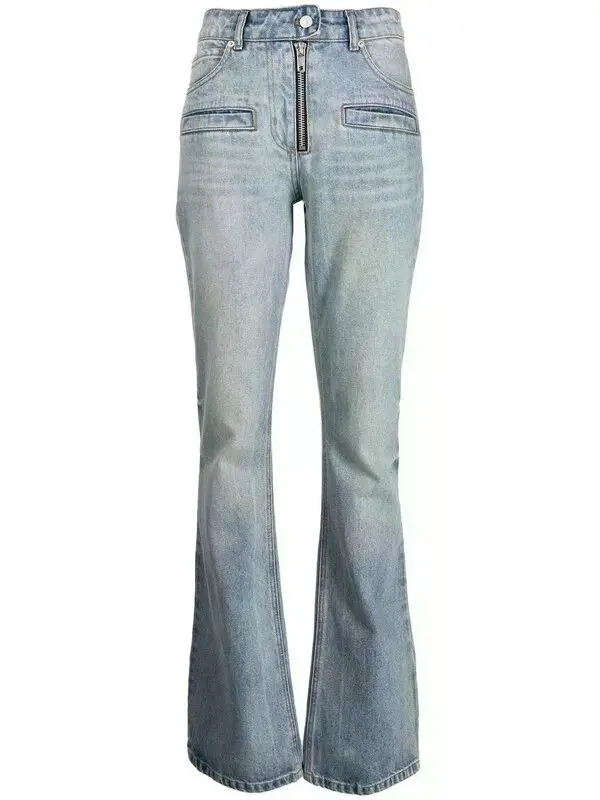 COURREGES Washed Denim Flared Jeans
