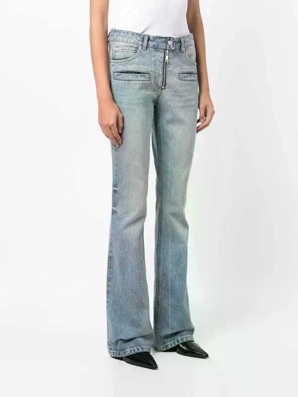 COURREGES Washed Denim Flared Jeans