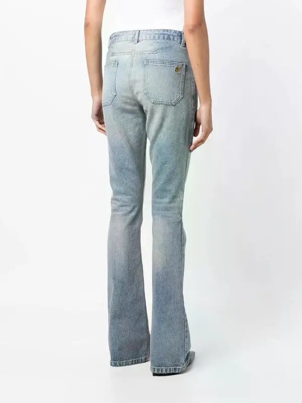 COURREGES Washed Denim Flared Jeans
