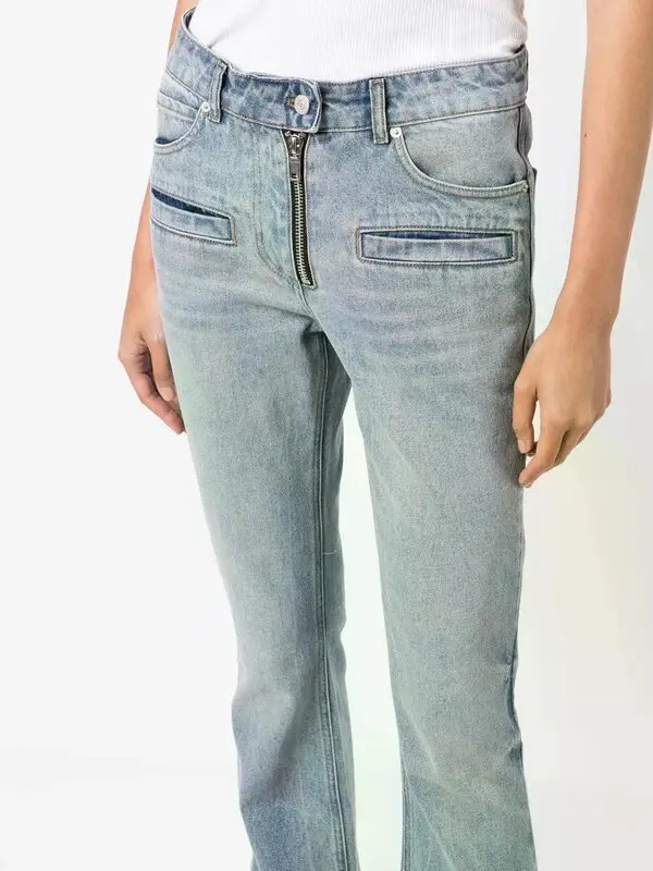 COURREGES Washed Denim Flared Jeans