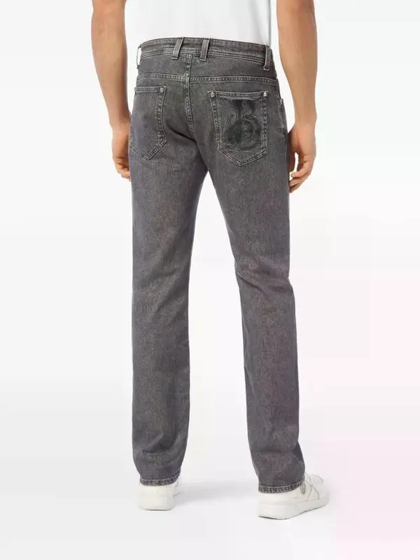 BILLIONAIRE Logo-embroidered Straight-leg Jeans