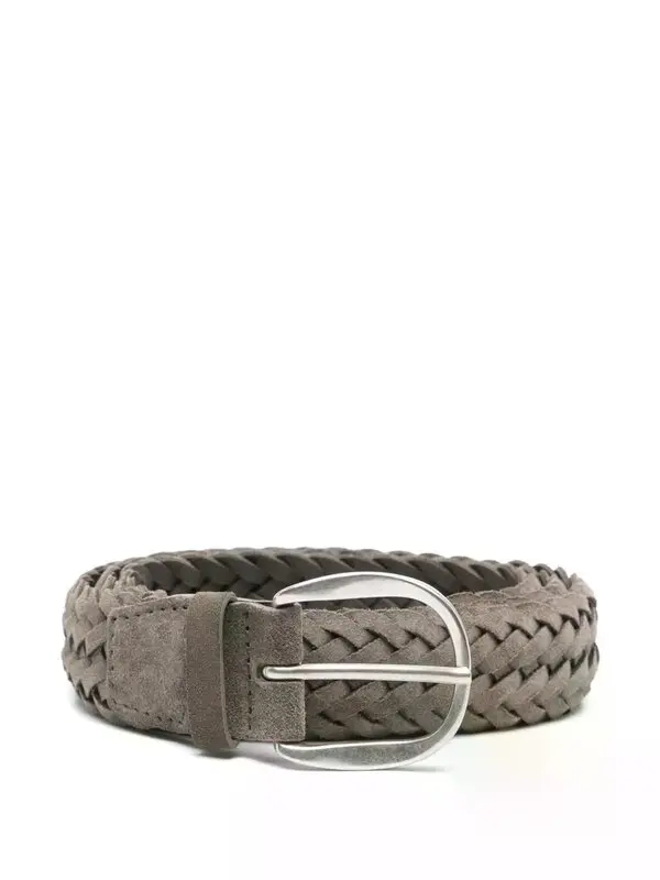 Orciani Suede Braided Belt - Grey