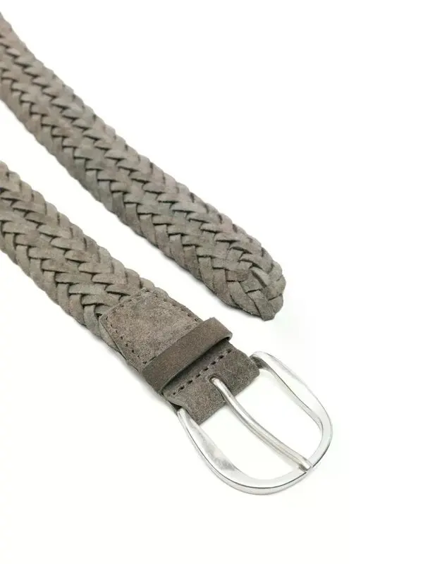 Orciani Suede Braided Belt - Grey