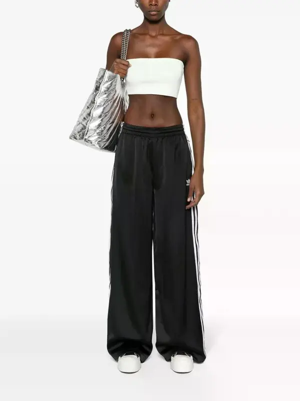 Adidas Wide-leg Satin Track Trousers - Black