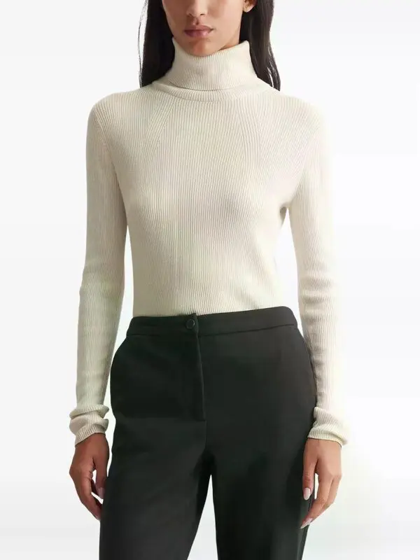 Marc O'polo Ribbed Turtleneck Top - Neutrals